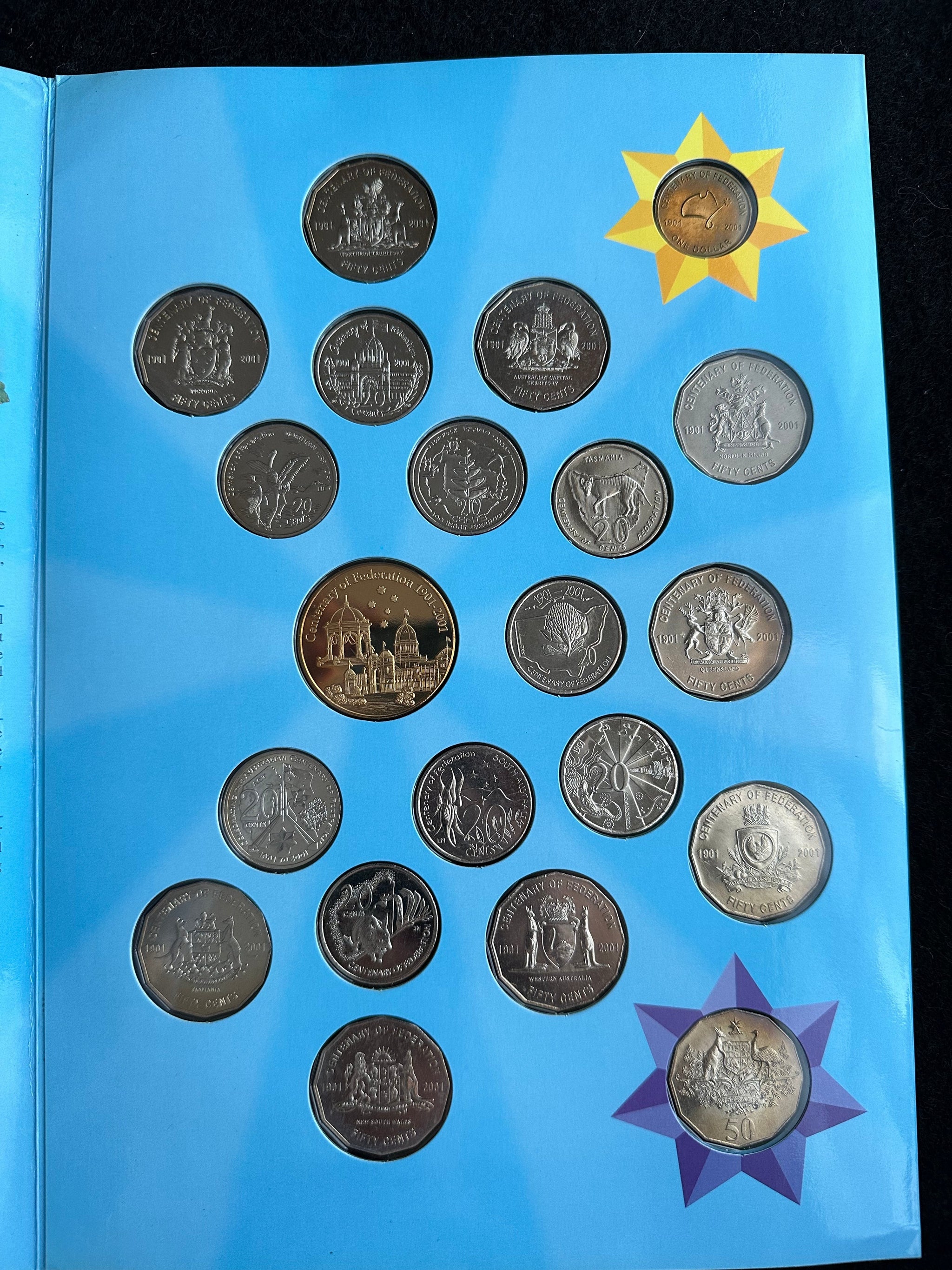 2001 Centenary of Federation Sherwood Collector Portfolio 20 Coins + C ...