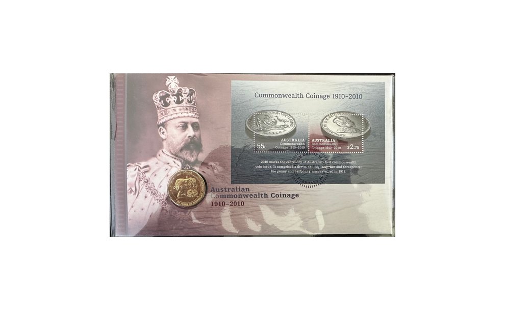 2010 $1 Coin PNC "Australian Commonwealth Coinage 1910-2010"-Stamped 2 ...