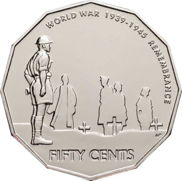 2005 50 Cent Circulated Coin - World War 1939-1945 Remembrance – Pocket ...